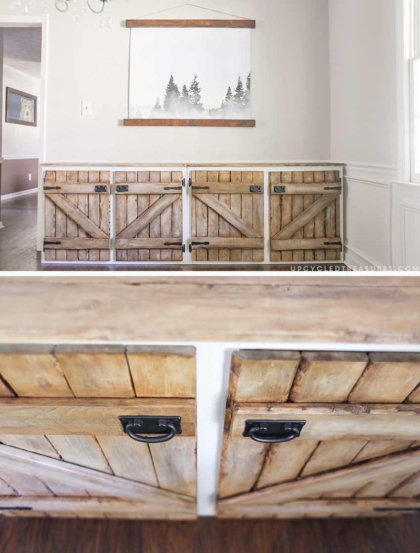 Upcycled Barnwood Style Sideboard | MountainModernLife.com